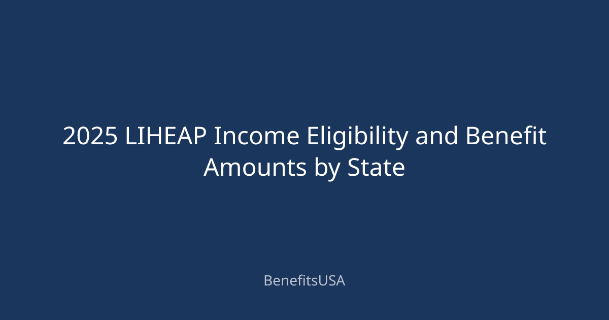 2025 LIHEAP Income Eligibility and Benefit Amounts by State ...
