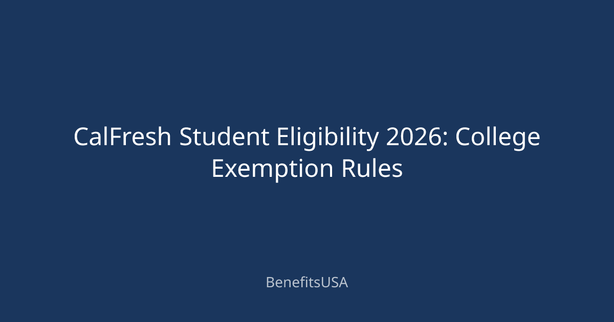 CalFresh Student Eligibility 2026: College Exemption Rules ...