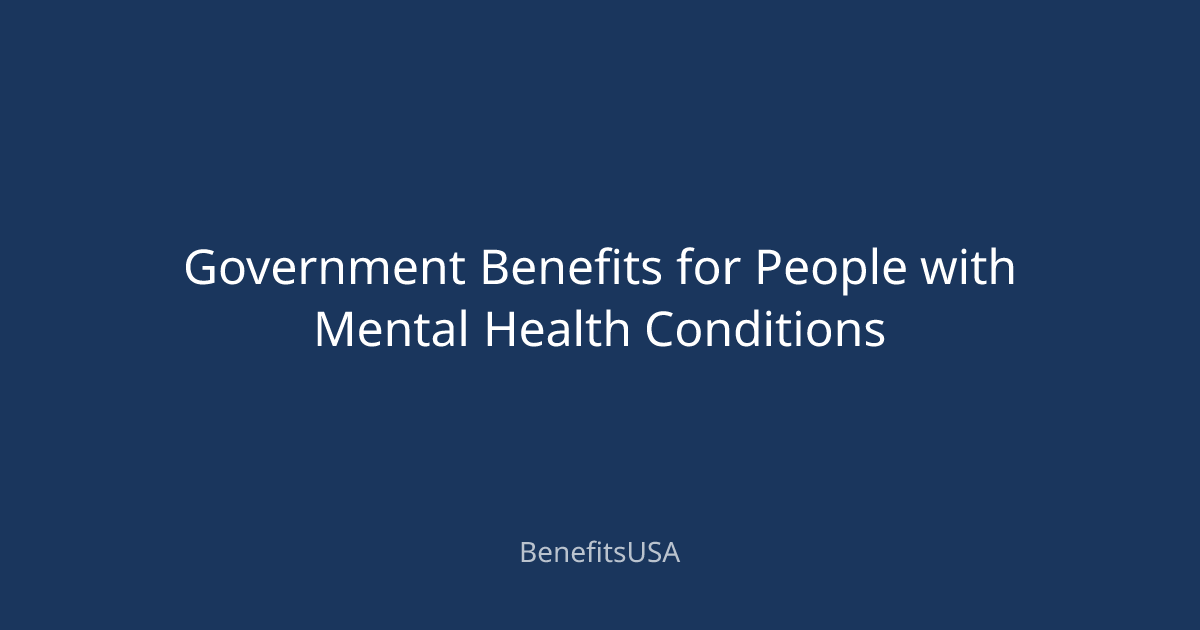 Government Benefits for People with Mental Health Conditions ...