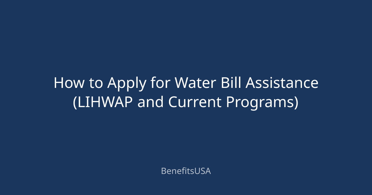 How to Apply for Water Bill Assistance (LIHWAP and Current Programs ...