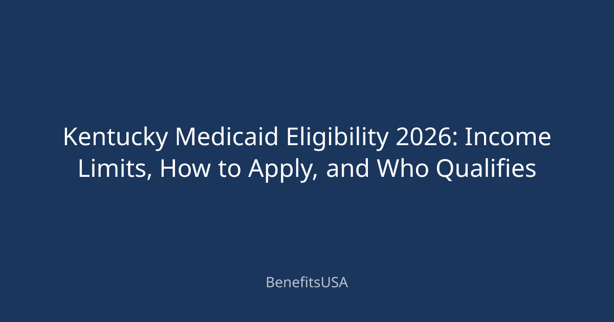 Kentucky Medicaid Eligibility 2026: Income Limits, How to Apply, and ...