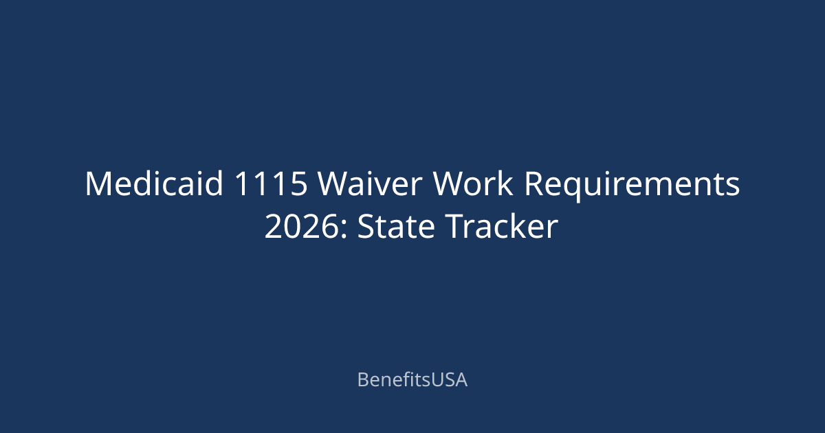 Medicaid 1115 Waiver Work Requirements 2026: State Tracker ...