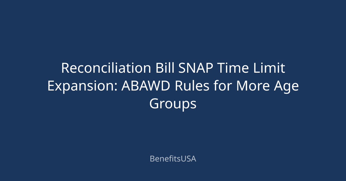 Reconciliation Bill SNAP Time Limit Expansion: ABAWD Rules for More Age ...