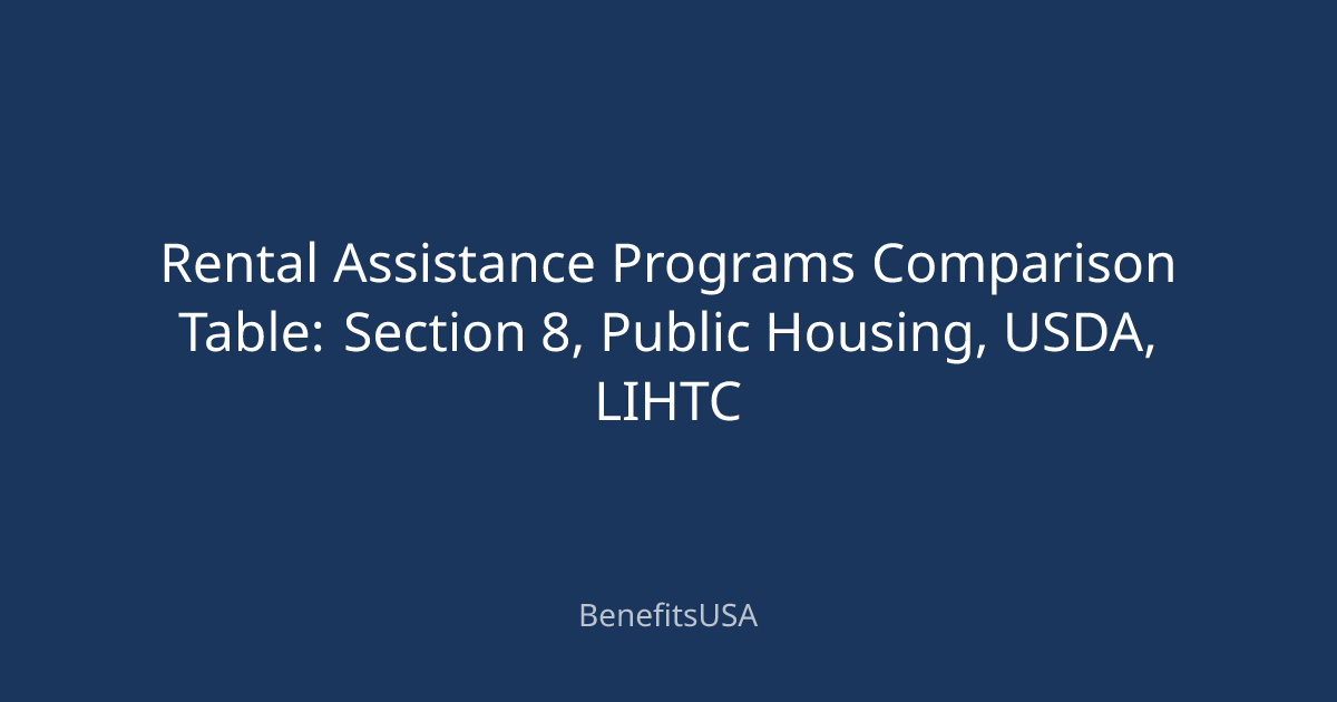 Rental Assistance Programs Comparison Table: Section 8, Public Housing ...