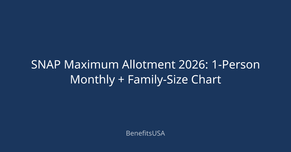 SNAP Maximum Allotment 2026: 1-Person Monthly + Family-Size Chart ...