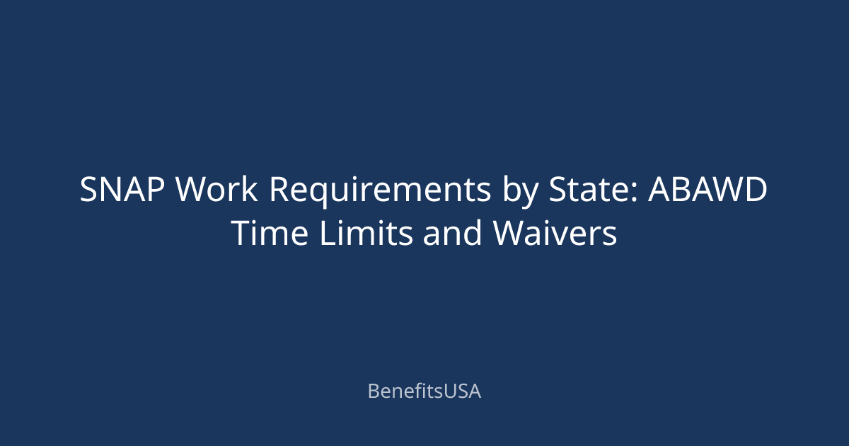 SNAP Work Requirements by State: ABAWD Time Limits and Waivers ...