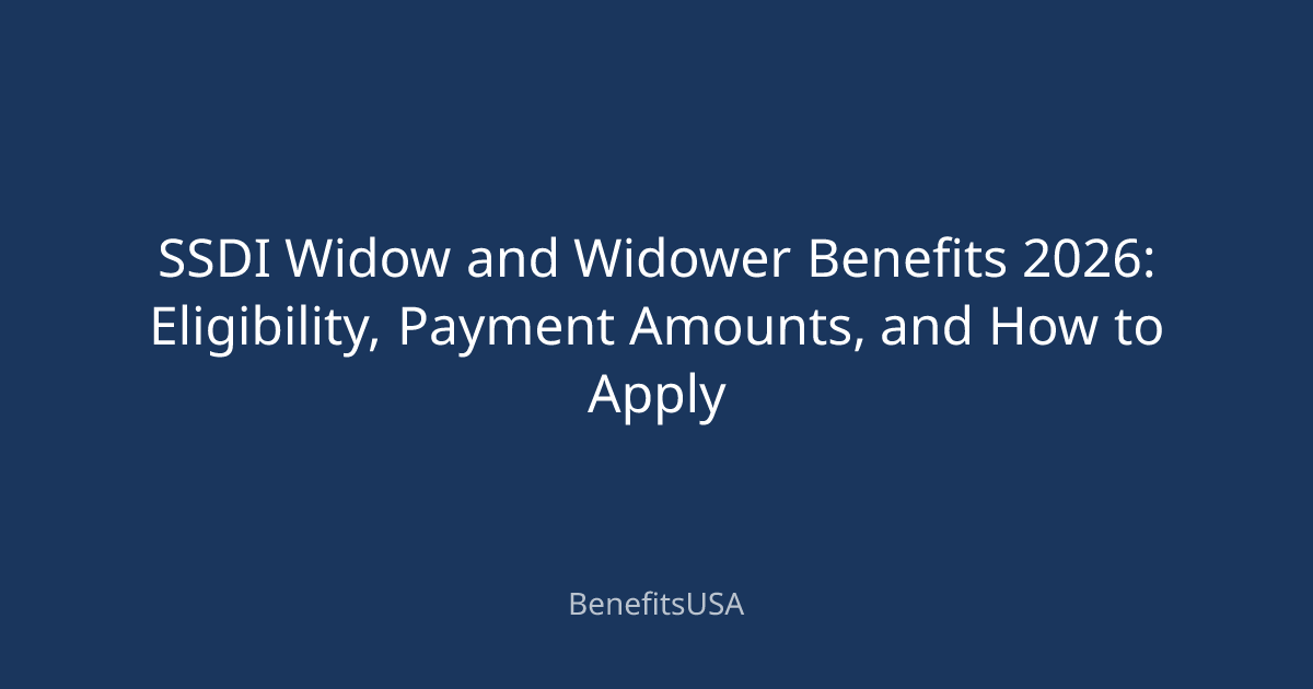 SSDI Widow and Widower Benefits 2026: Eligibility, Payment Amounts, and ...