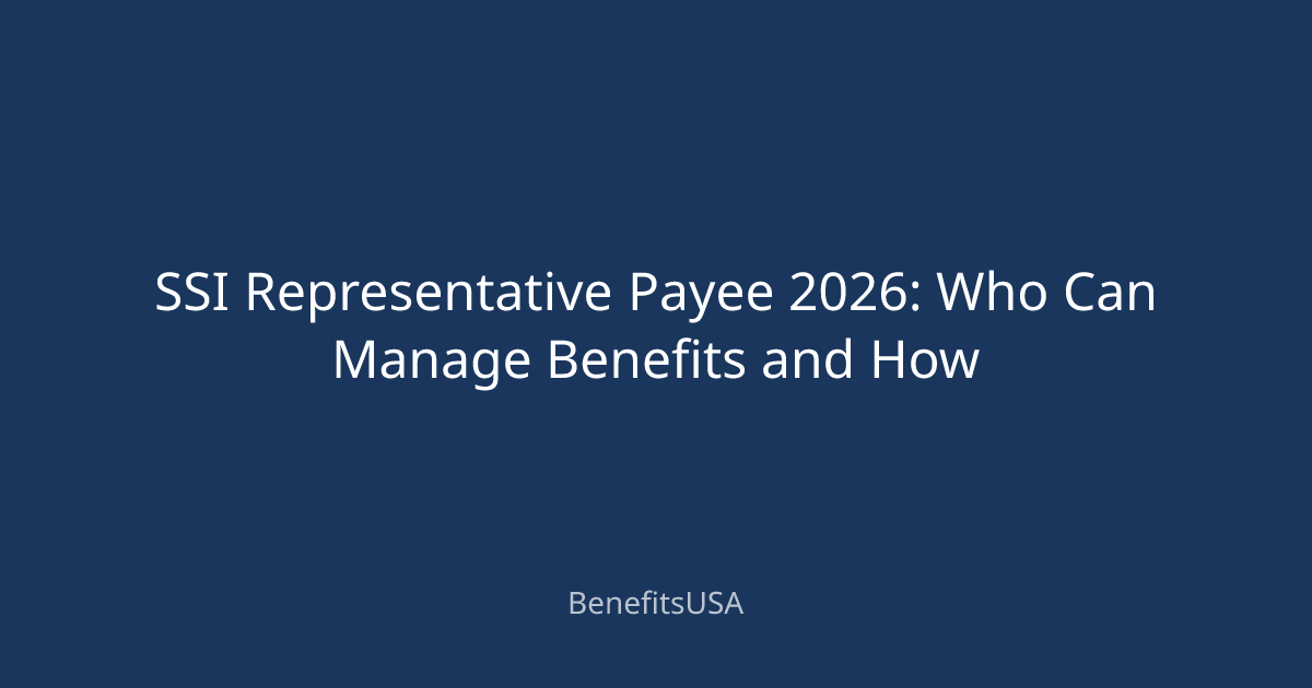 SSI Representative Payee 2026: Who Can Manage Benefits and How ...
