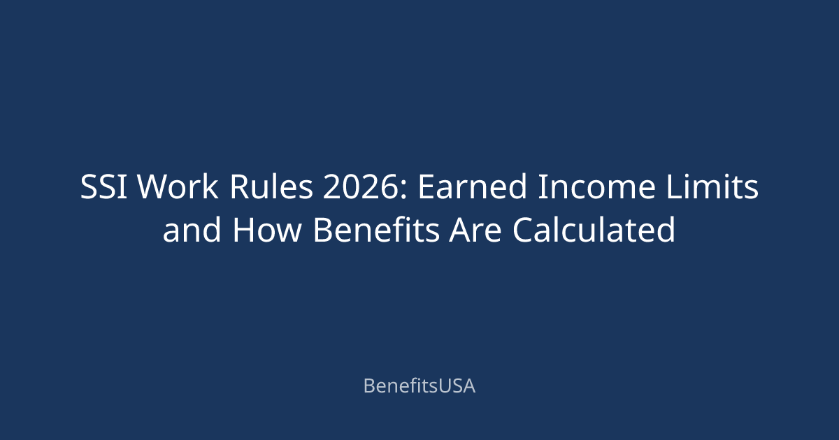 SSI Work Rules 2026: Earned Income Limits and How Benefits Are ...