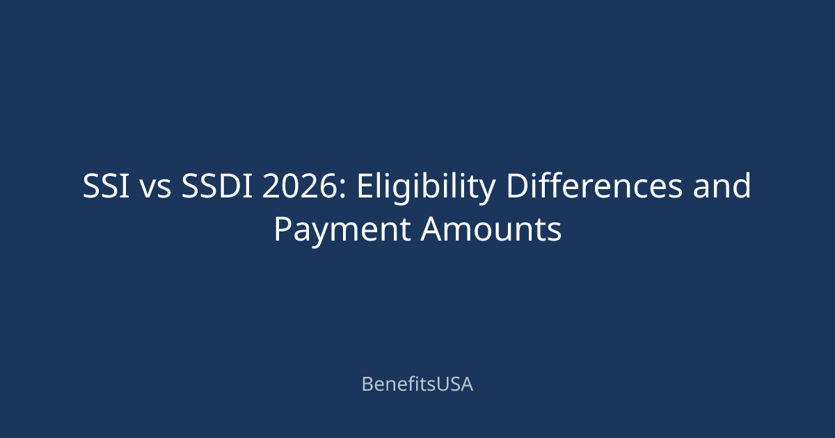 SSI vs SSDI 2026: Eligibility Differences and Payment Amounts ...