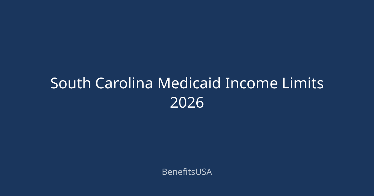 South Carolina Medicaid Income Limits 2026 | BenefitsUSA Blog