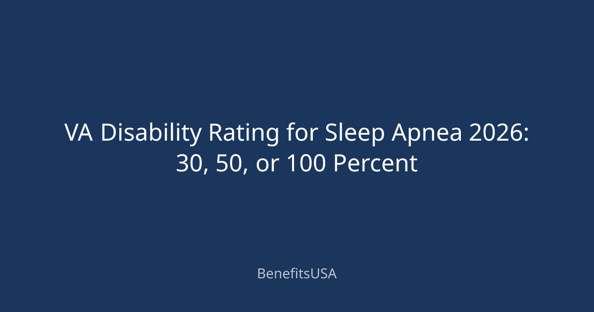 VA Disability Rating for Sleep Apnea 2026: 30, 50, or 100 Percent ...