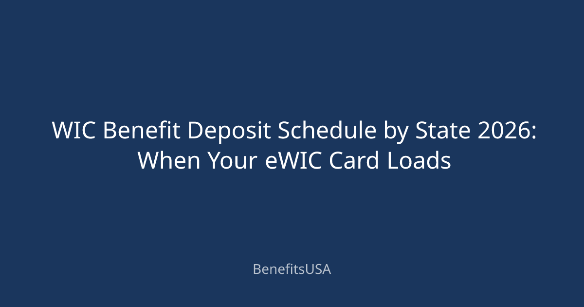 WIC Benefit Deposit Schedule by State 2026: When Your eWIC Card Loads ...